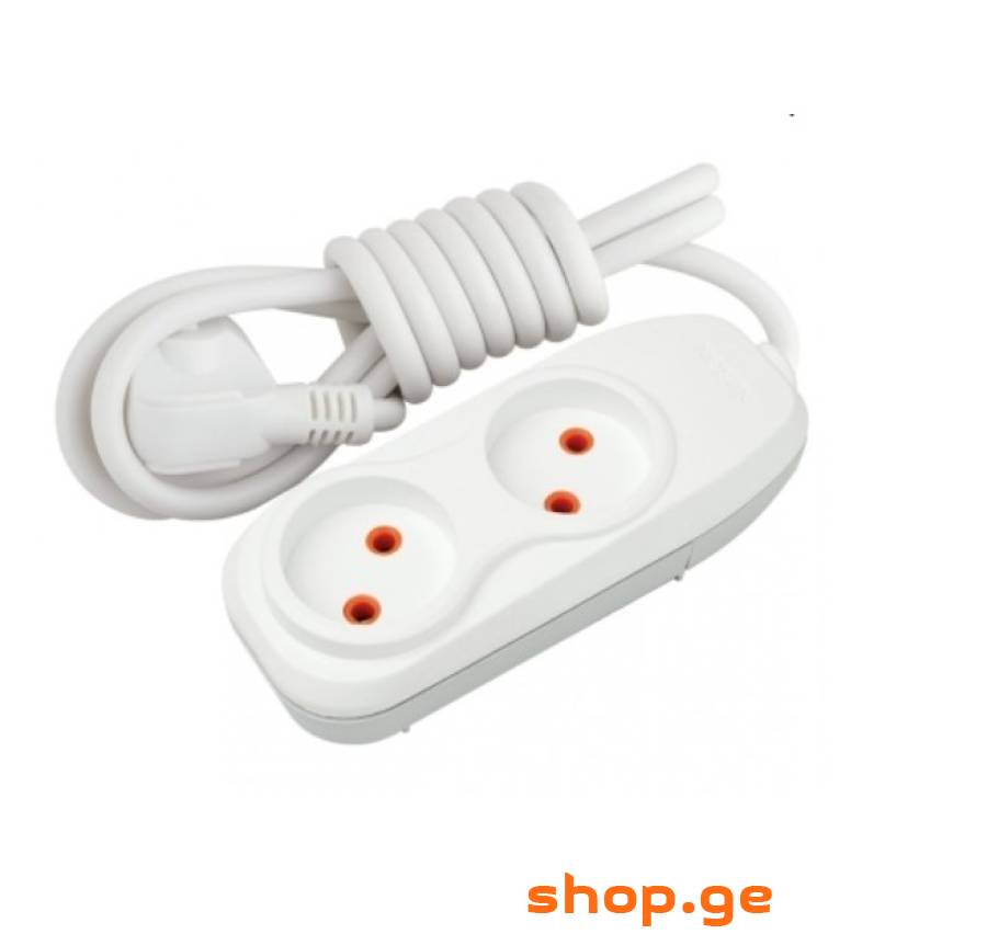 2 WAY SOCKET WITH 5Mt CABLE დამაგრძელებელი 2ადგილი