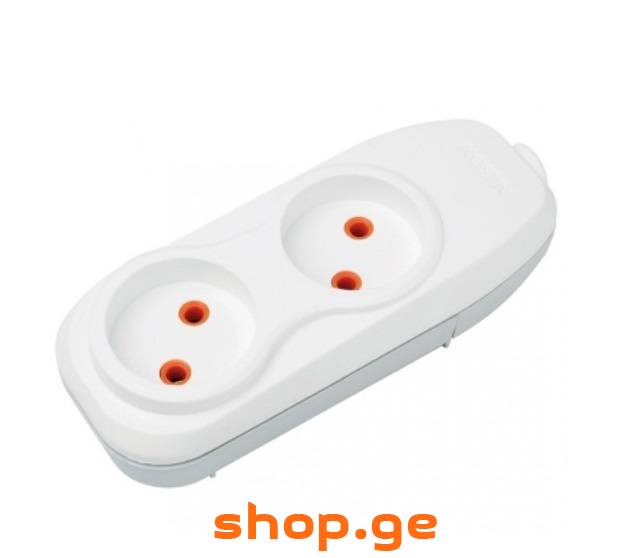 2 WAY SOCKET WITH CONNECTOR+EARTHING დამაგრძელებლი