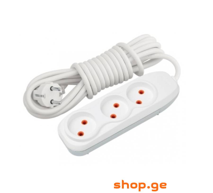 3 WAY SOCKET WITH 3Mt CABLE+EARTHING