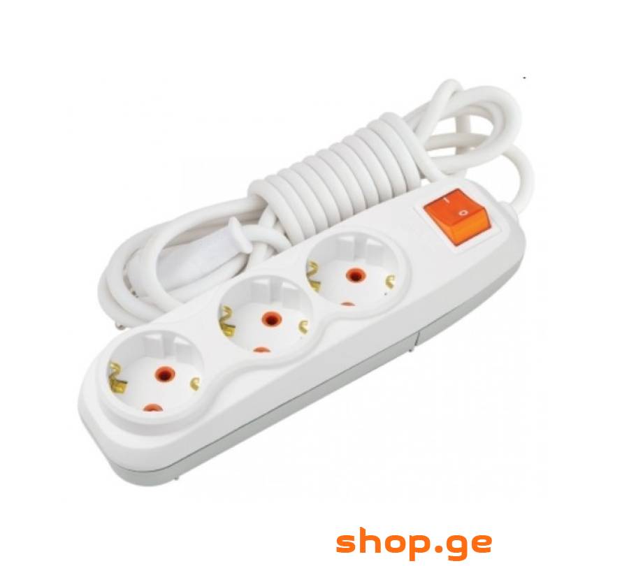 3 WAY SOCKET WITH 3Mt CABLE+EARTHING+SWITCH